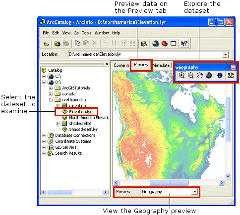 ArcGIS Desktop Help 9.2 - an overview of arccatalog
