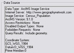 ArcGIS Desktop Help 9.2 - ArcIMS service layers and coordinate systems