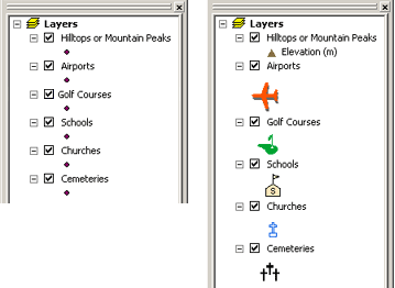 ArcGIS Desktop Help 9.2 - Displaying layers in interactive maps