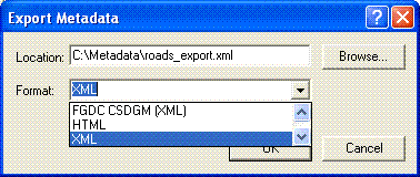 ArcGIS Desktop Help 9.3 - Importing and exporting metadata