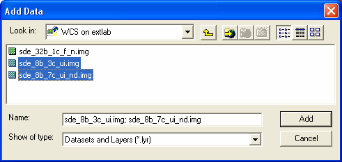 ArcGIS Desktop Help 9.3 - Adding a WCS service layer to ArcMap