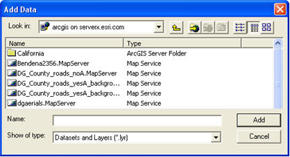 ArcGIS Desktop Help 9.3 - Using map services from ArcGIS Server