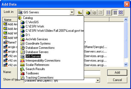 ArcGIS Desktop Help 9.3 - Using map services from ArcGIS Server