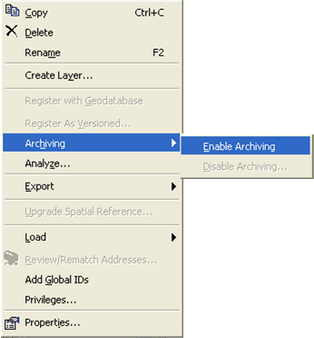 ArcGIS Desktop Help 9.3 - Enabling archiving