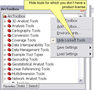 ArcGIS Desktop Help 9.3 - Tool licensing