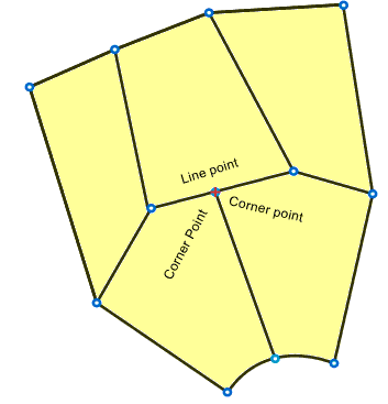Line points are parcel corner points that lie on the boundaries of ...