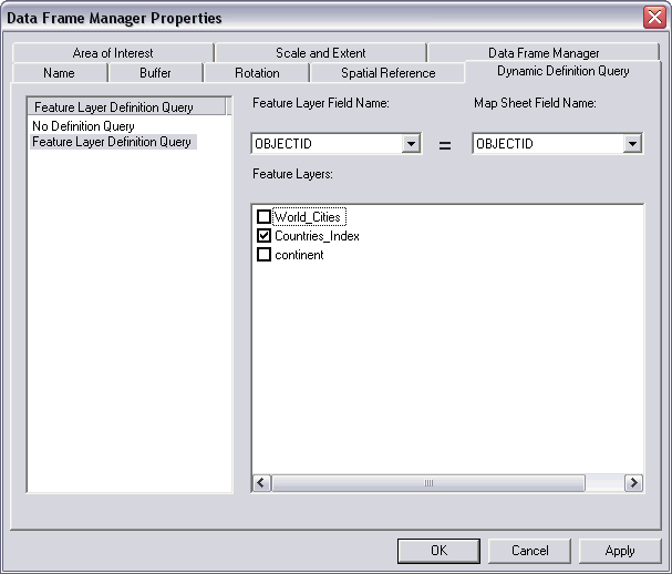 ArcGIS Desktop Help 9 3 Setting Up A Feature Layer Definition Query