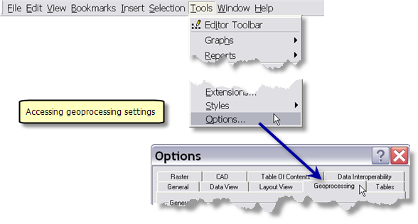 ArcGIS Desktop Help 9.3 - Controlling tool results