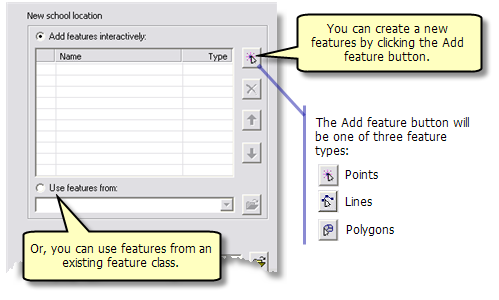 ArcGIS Desktop Help 9.3 - Using the interactive feature and record input controls