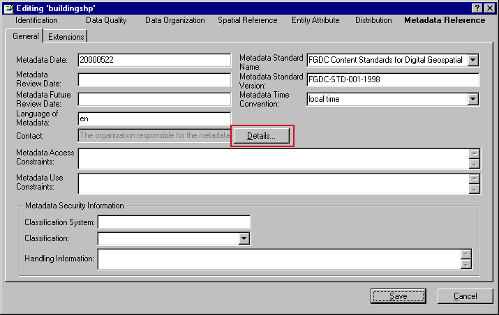 ArcGIS Desktop Help 9.3 - Using the FGDC metadata editor to document ...