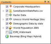 ArcGIS Explorer - Contents Window