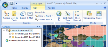 ArcGIS Explorer - Contents Window